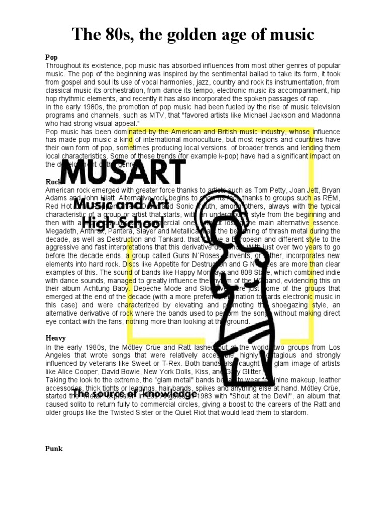 Musical Genres of The 80s | PDF | Rock Music | Punk Rock