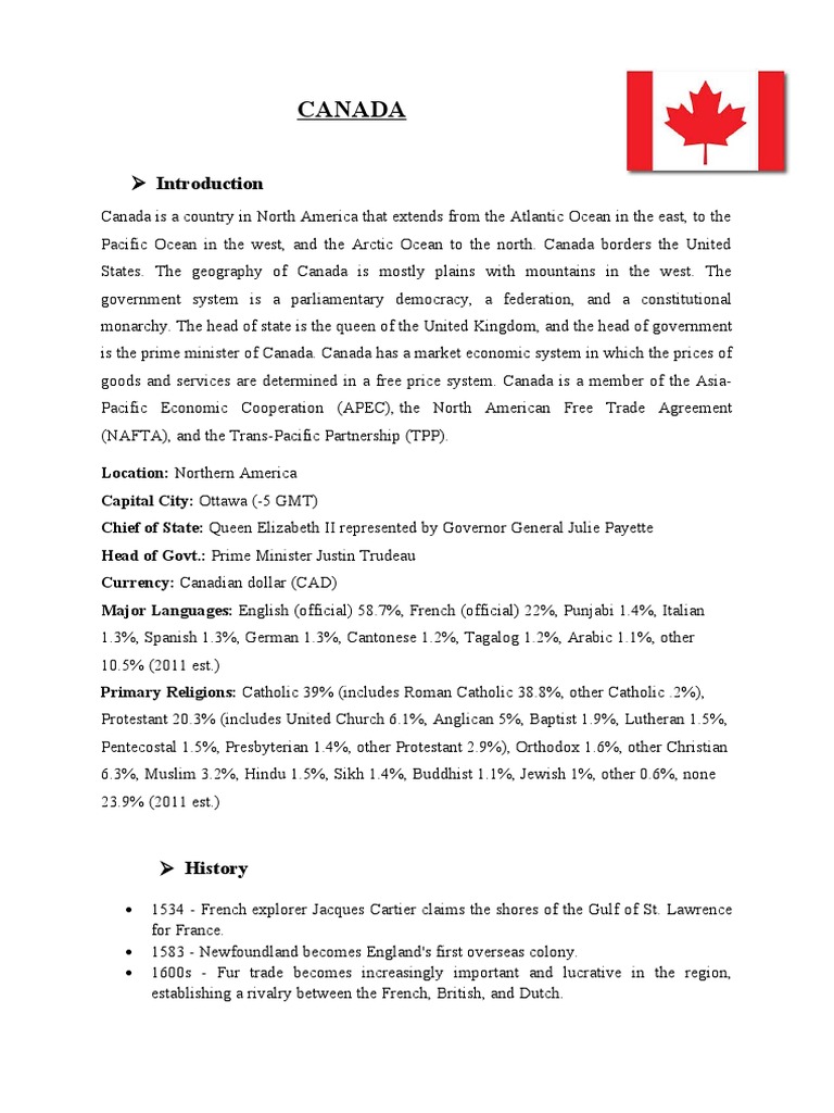 Canada: Introduction | PDF | Canada | South Asia