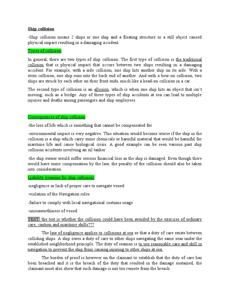 Ship Collision | PDF | Ships | Collision