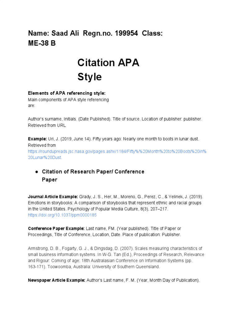 Long Quotations Apa Style Example