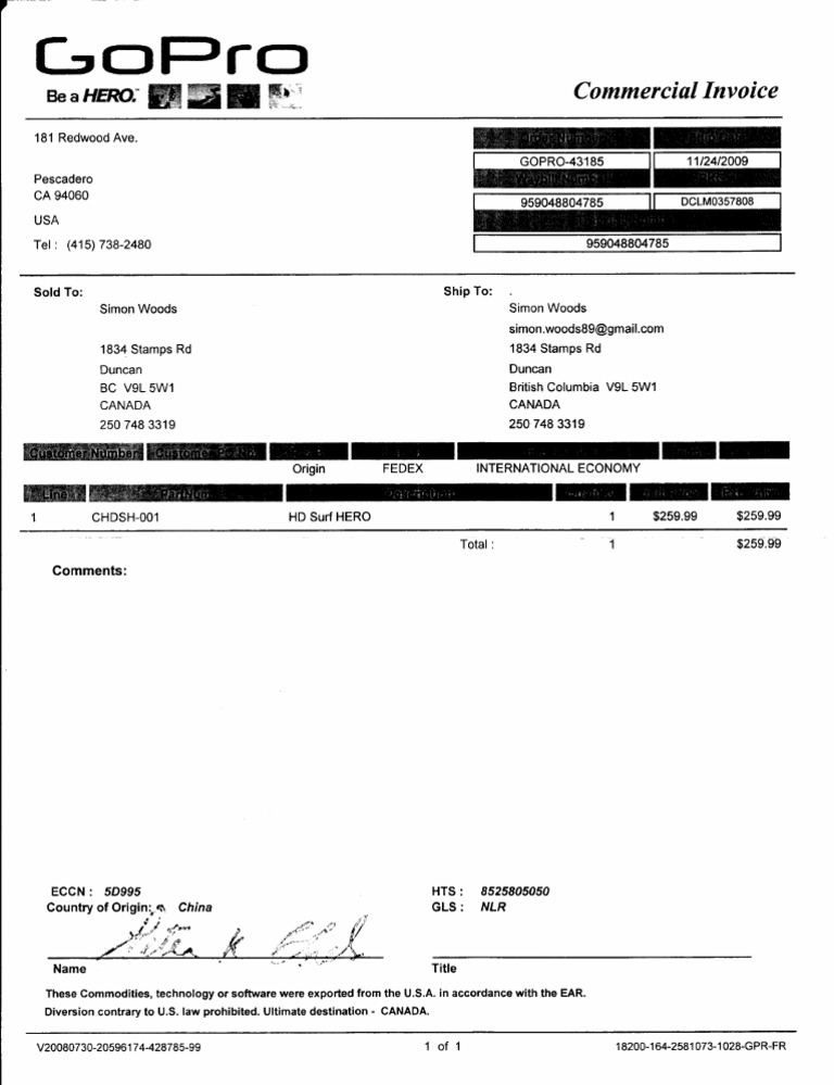 GoPro Receipt | PDF | Business