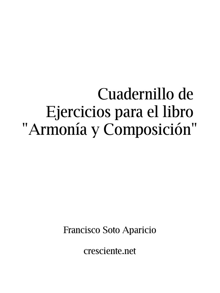 Cuadernillo de Ejercicios Armonía y Composición | PDF | Intervalo ...