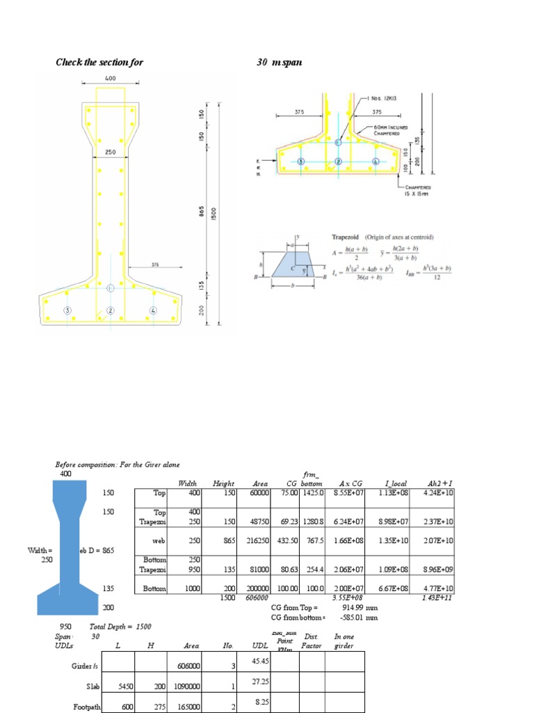 Check The Section For 30 M Span | PDF | Civil Engineering | Structural ...