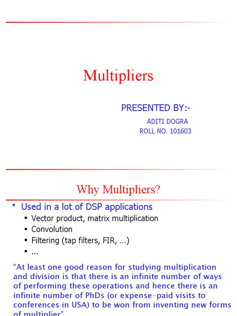 Multipliers: Presented By | PDF | Multiplication | Teaching Mathematics