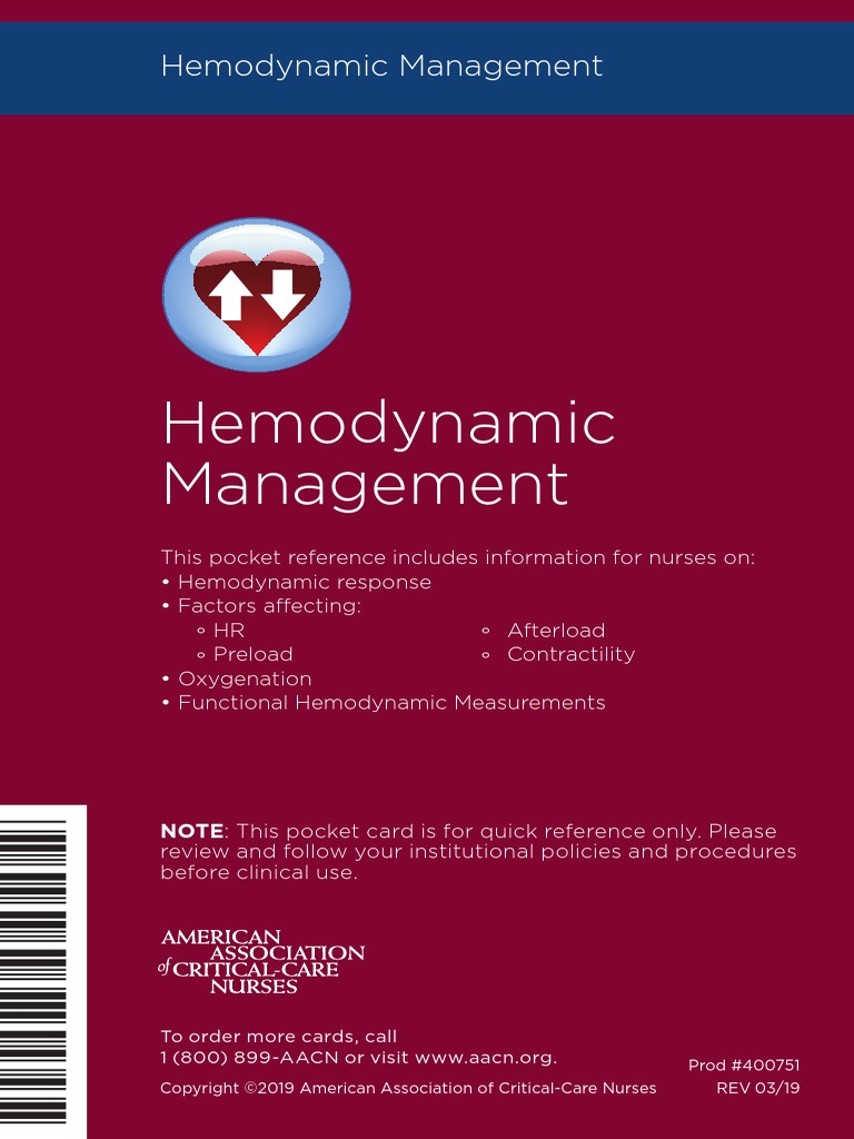 Hemodynamic Management Pocket Card PDF | PDF | Shock (Circulatory) | Heart
