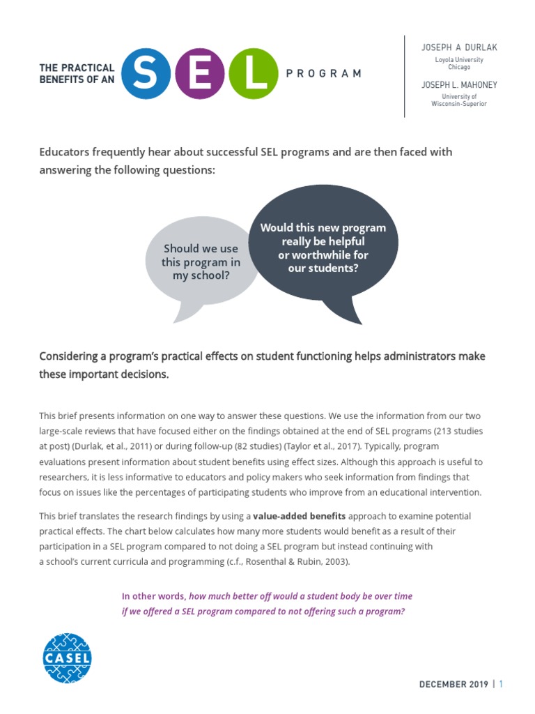 Educators Frequently Hear About Successful SEL Programs and Are Then ...