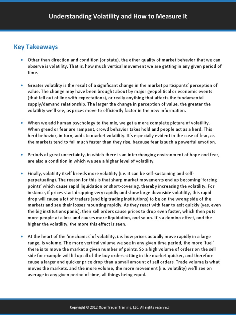 Understanding Volatility and How To Measure It: Key Takeaways ...