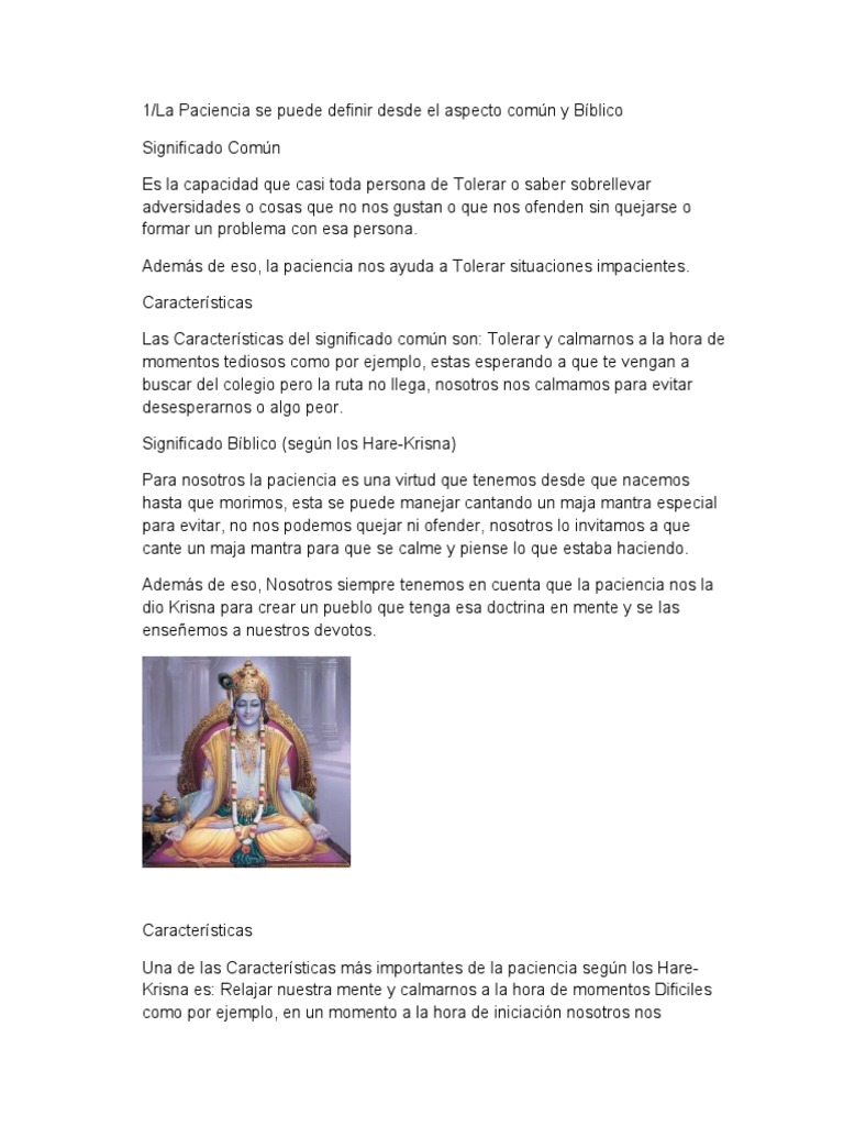 Definición de Paciencia y Caracteristicas | PDF