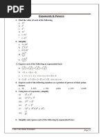Grade 9 Exponents Worksheet | PDF | Exponentiation | Mathematical Concepts