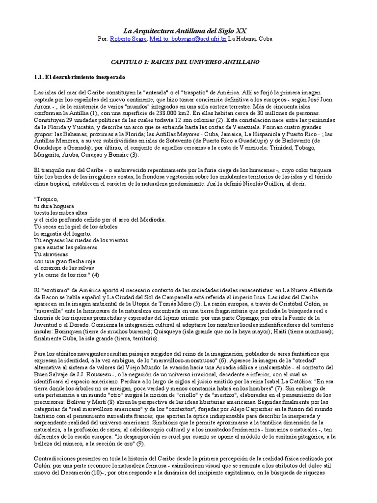 Roberto Segre - La Arquitectura Antillana Del Siglo XX | PDF | Cuba ...