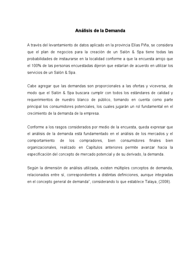 Análisis de La Demanda | PDF
