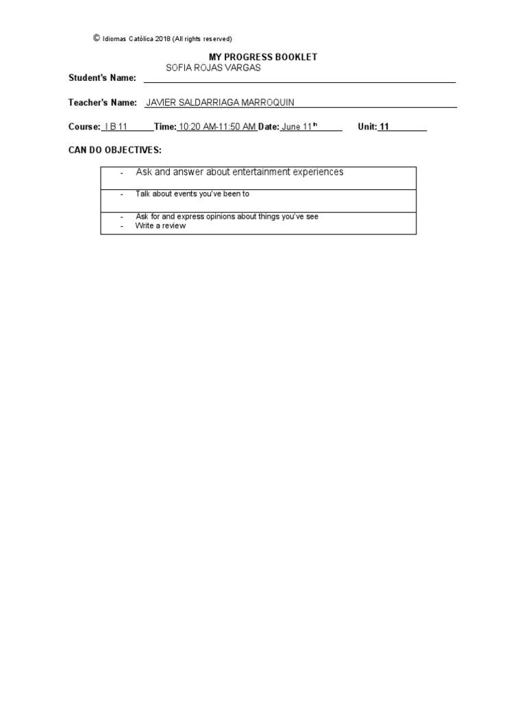 My Progress Booklet Template Ib9-Ib12 | PDF | Education Theory ...