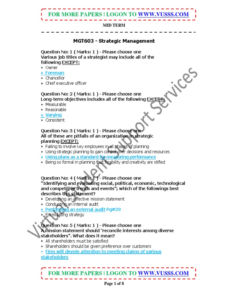 MGT603 - Solved - MID Term Paper - 02 | PDF | Research And Development ...