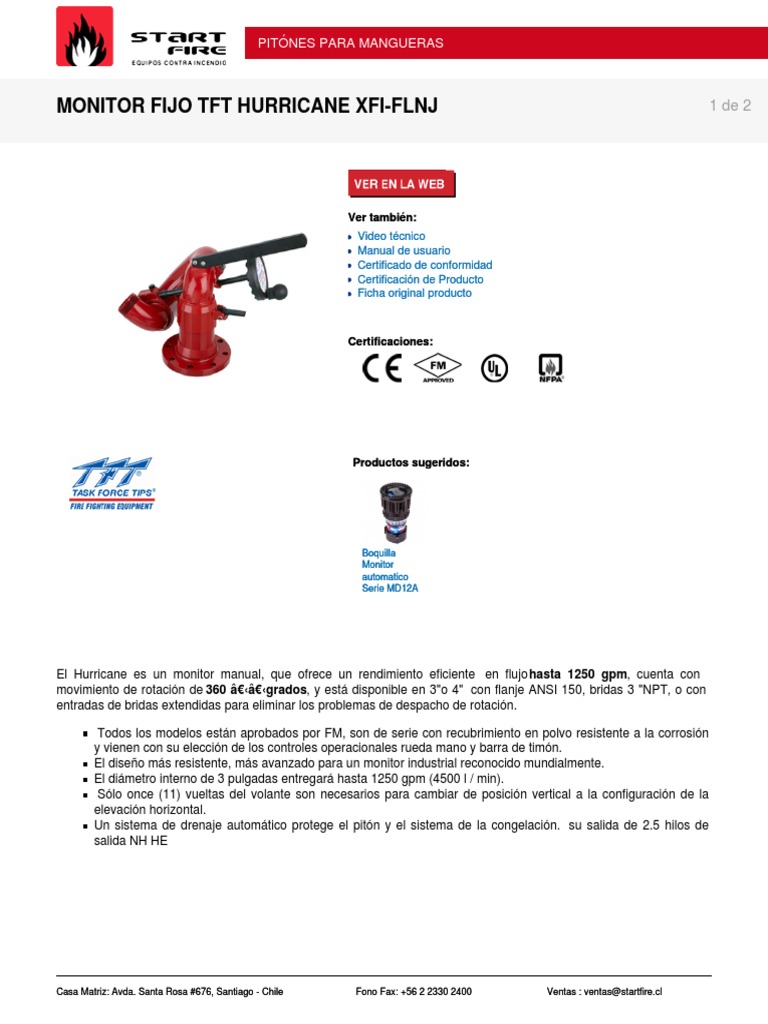 Piton Monitor Fijo TFT Hurricane Xfi FLNJ PDF | PDF | Science | Ciencia y Tecnología