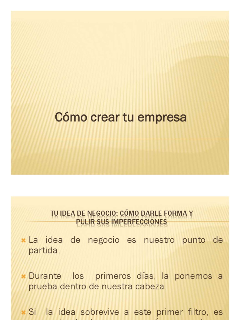 Como Crear Tu Empresa | PDF | Iniciativa empresarial | Plan de negocios
