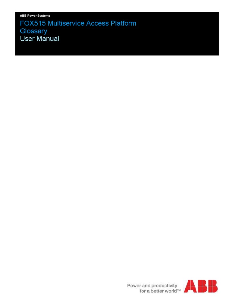 User Manual: FOX515 Multiservice Access Platform Glossary | PDF