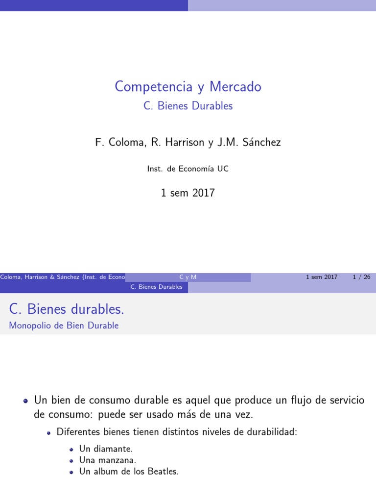 C. Bienes Durables PDF | PDF | Monopolio | Precios