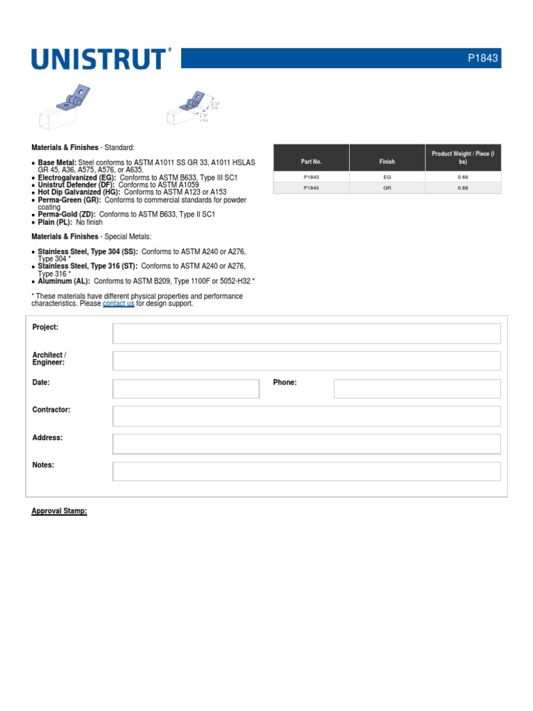 P1843 Adjustable 2-Hole Hinge PDF | PDF | Technology & Engineering