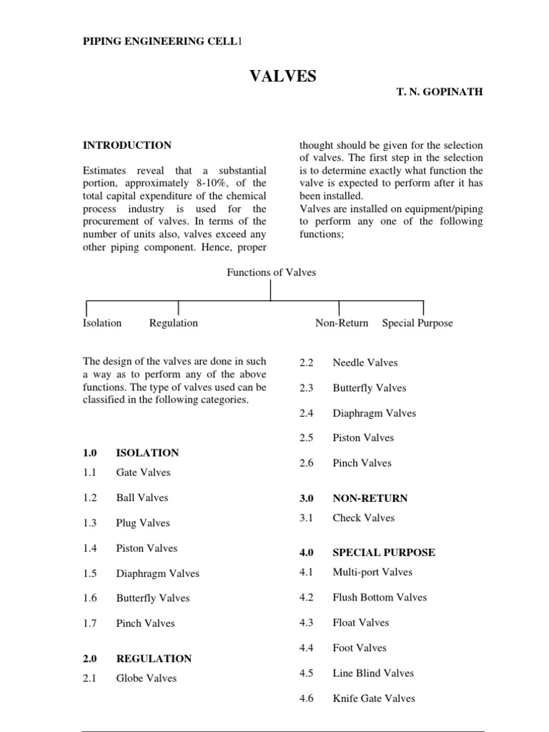 Valves Notes | PDF | Valve | Screw