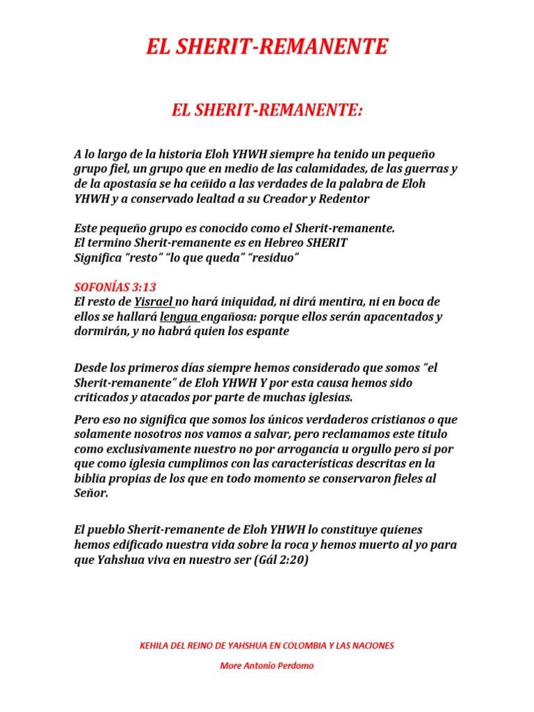 El Sherit | PDF | Religiones mediterráneas antiguas | Religión y creencia