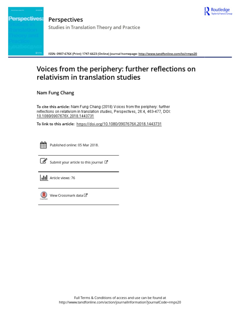 Nam Fung Chang Voice From The Periphery Further Reflections On ...