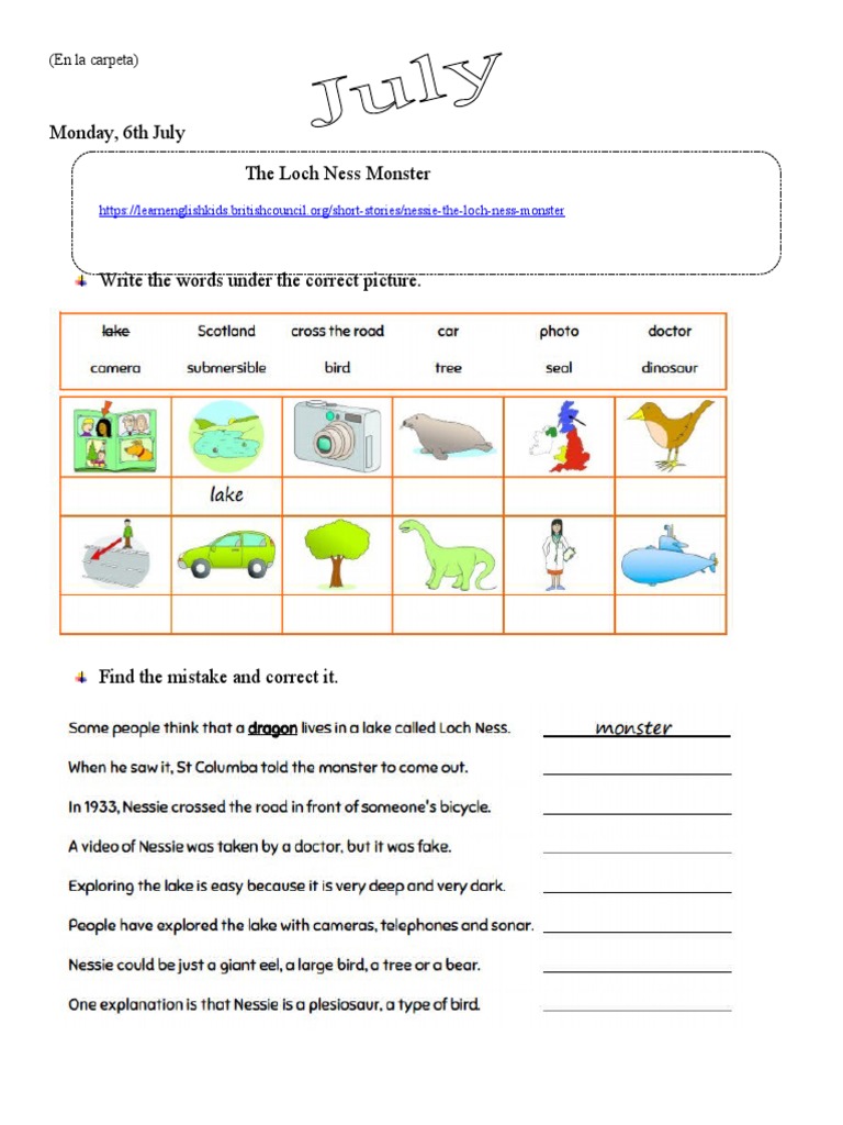 Loch Ness Monster Activities for Kids | PDF