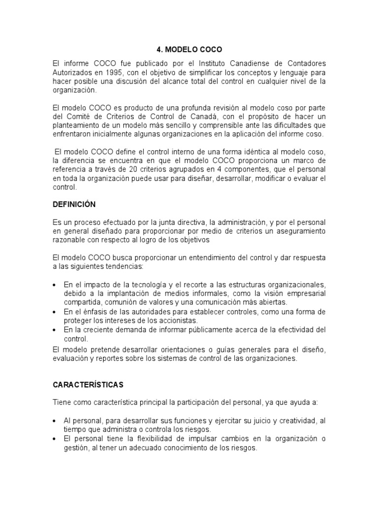 Modelo COCO: Guía de Control Interno | PDF | Cobit | Política