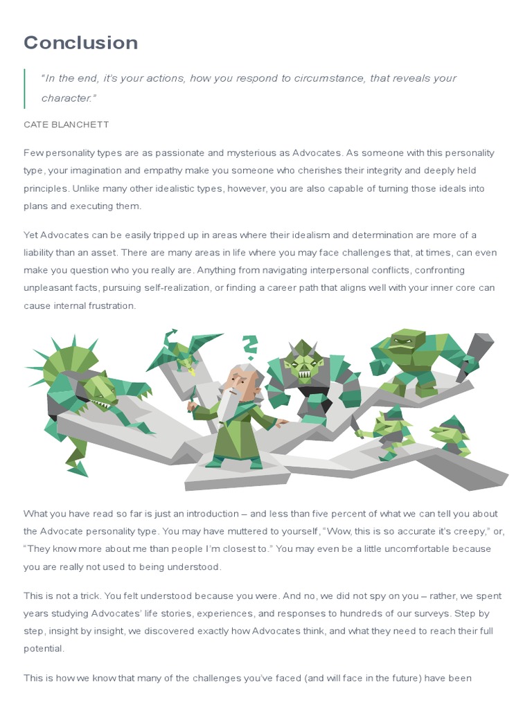 Understanding the Advocate Personality | PDF | Idealism | Psychology
