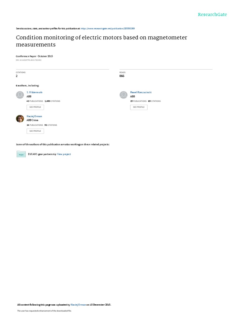 ABB Condition Monitoring of Electric Motors Based On Magnetometer ...