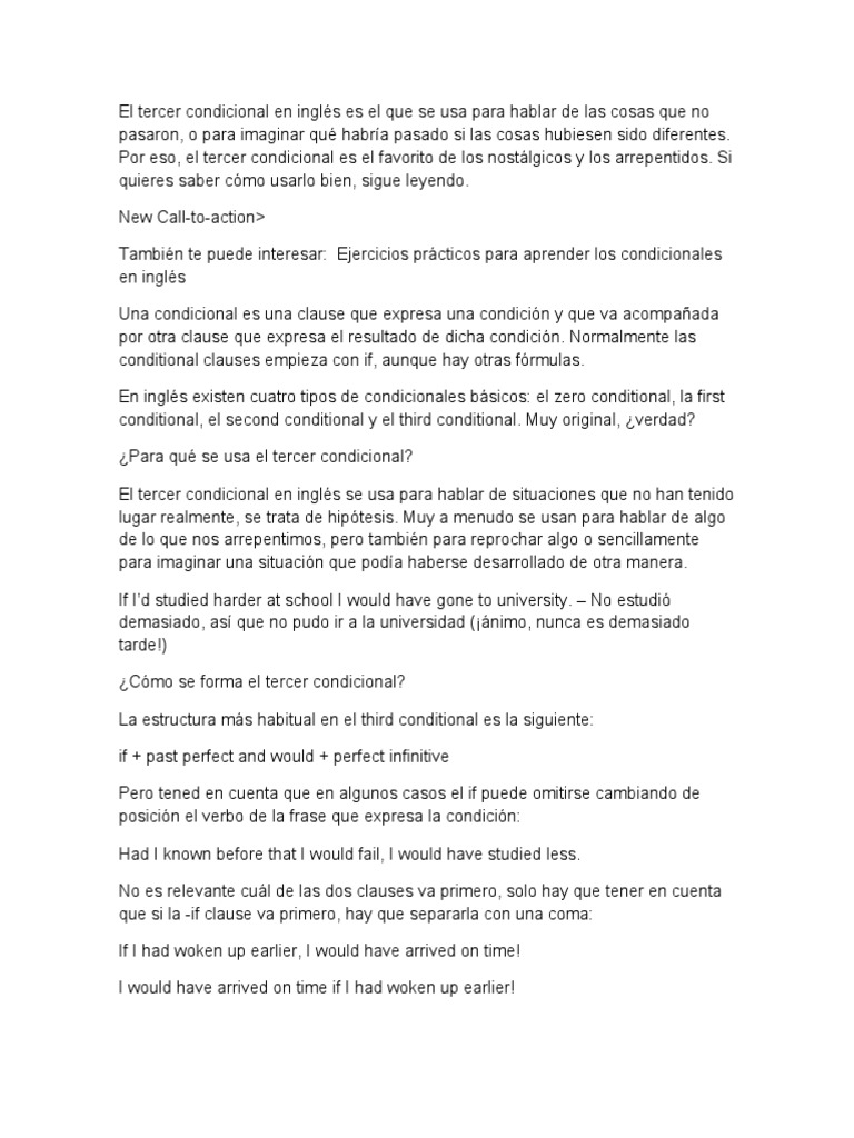 El Tercer Condicional en Inglés | PDF