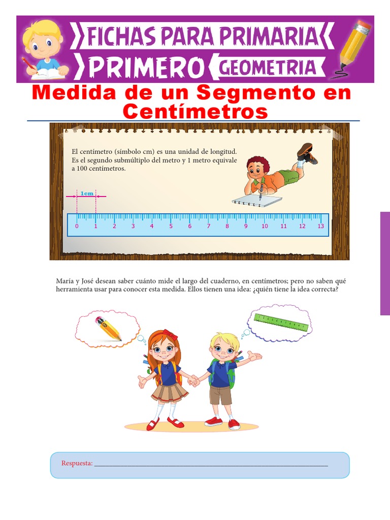 Medida de Un Segmento en Centímetros para Primero de Primaria | PDF ...
