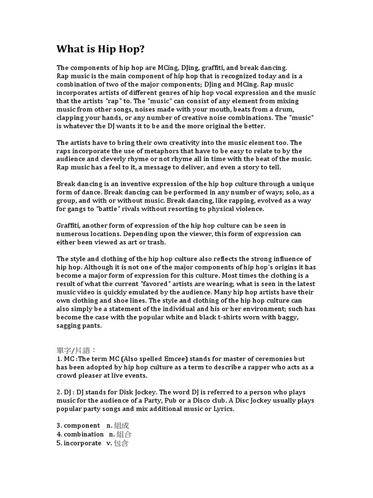 What Is Hip Hop | PDF | Hip Hop Music | Hip Hop