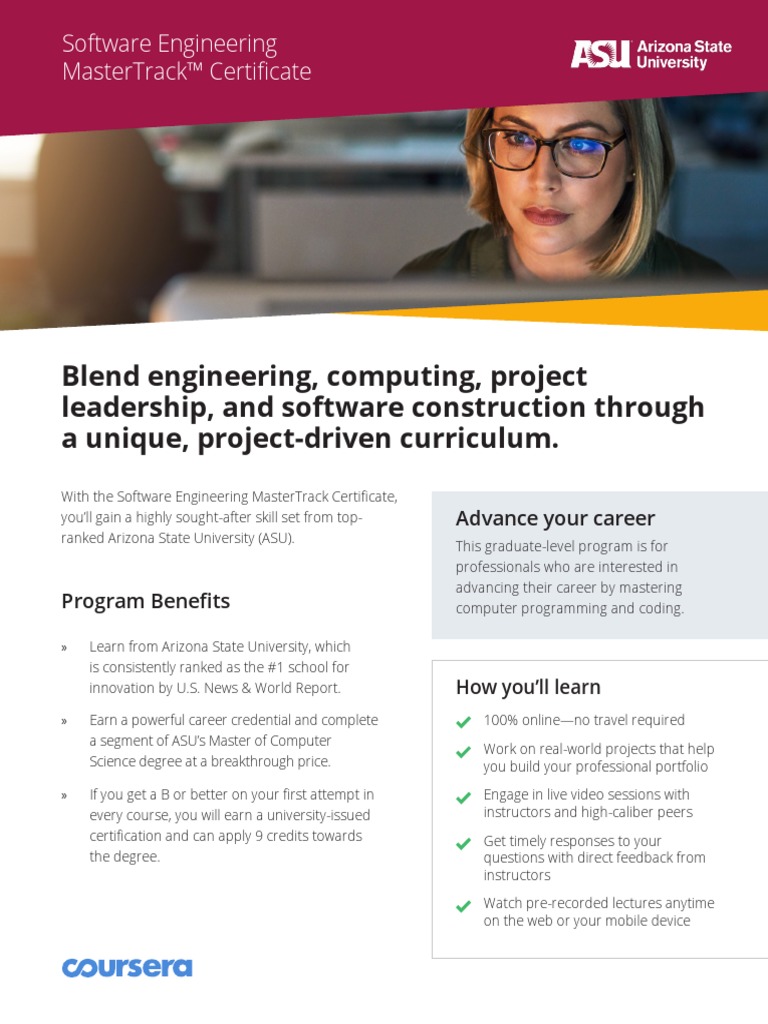 ASU Software Engineering MasterTrack Certificate Brochure PDF | PDF ...