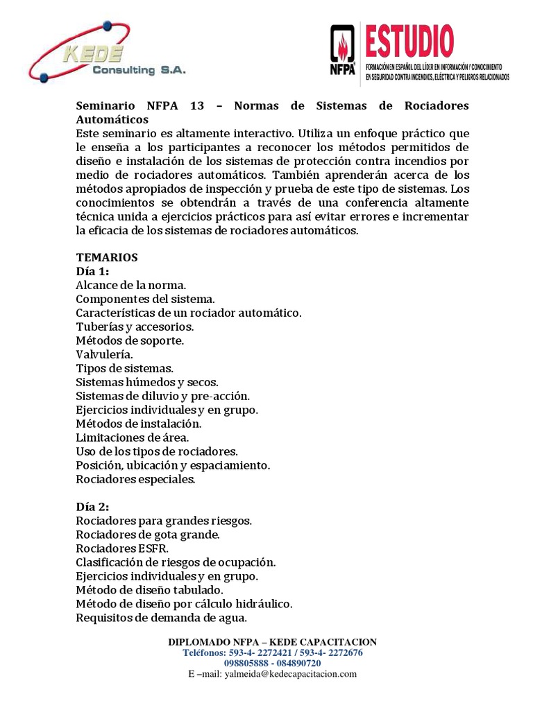 Nfpa 13 | PDF | Sistema de rociadores contra incendios | Prueba ...