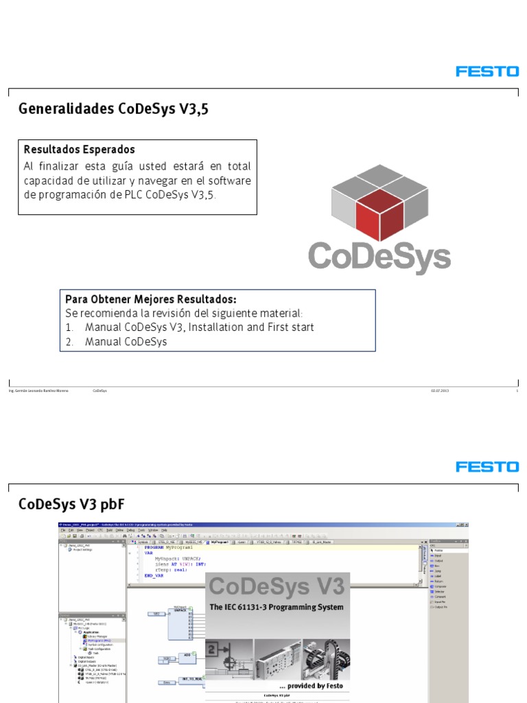 1 Generalidades CoDeSys | PDF | Controlador lógico programable | Programa de computadora