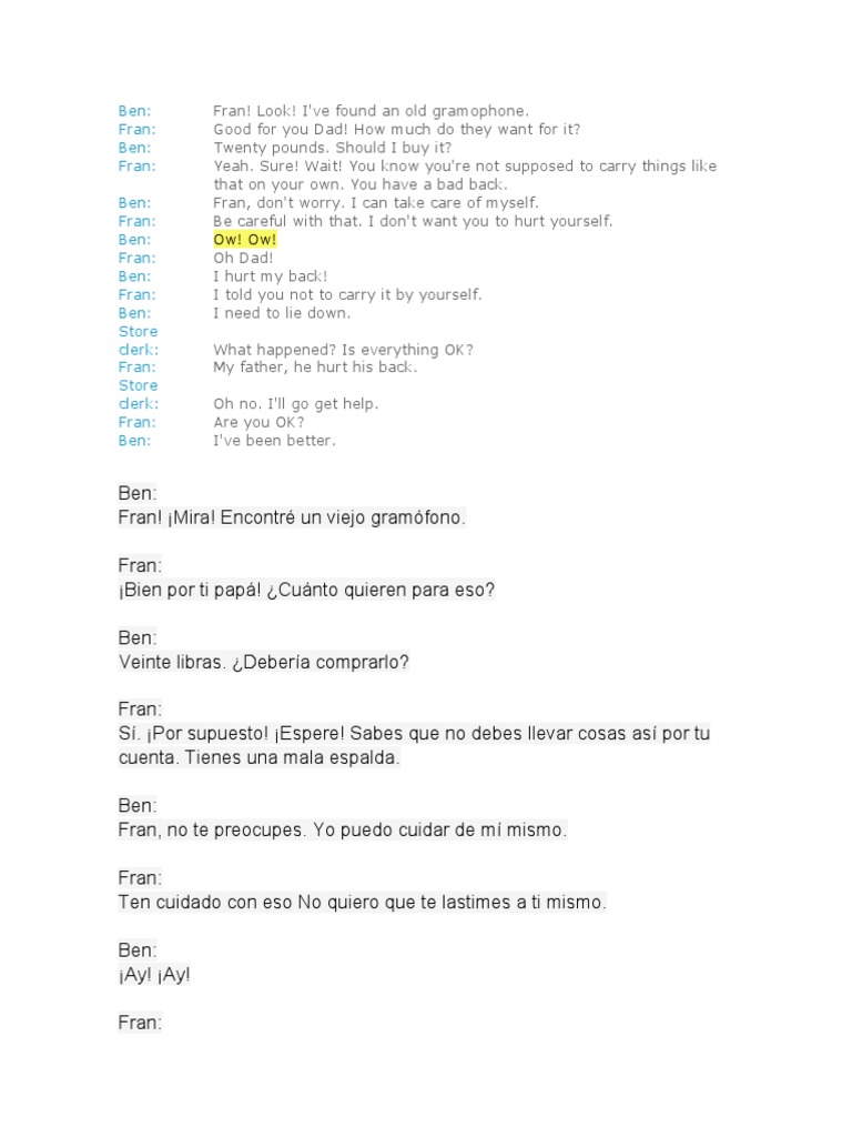 Ben: Fran: Ben: Fran: Ben: Fran: Ben: Fran: Ben: Fran: Ben: Store Clerk ...