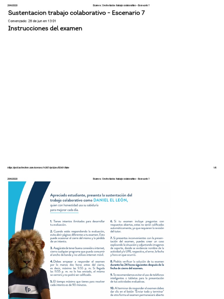 Examen - Sustentacion Trabajo Colaborativo - Escenario 7 PDF | PDF | Business | Enseñanza de ...
