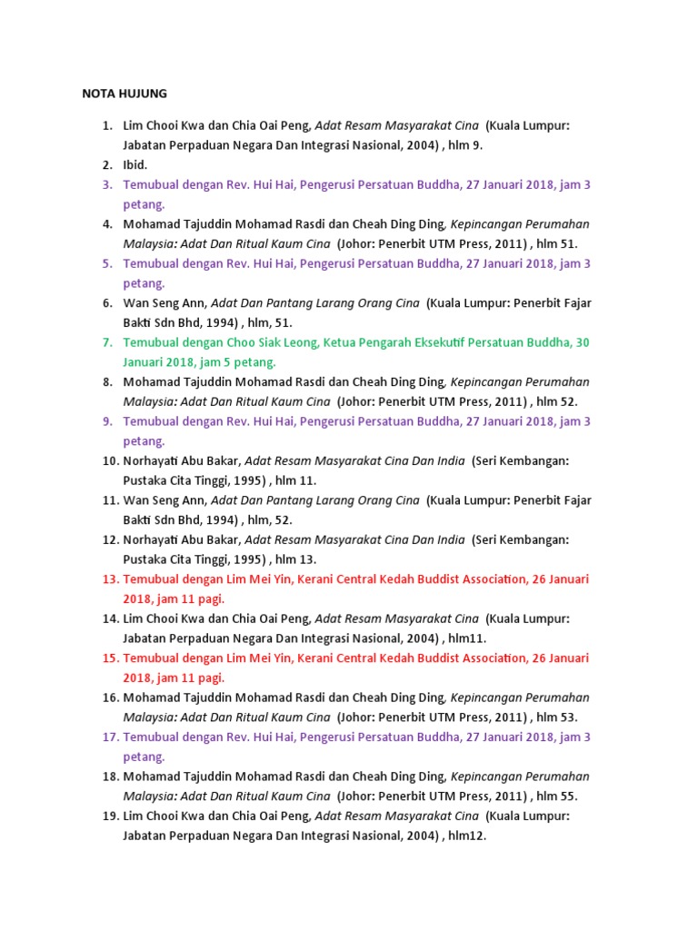 Nota Hujung | PDF
