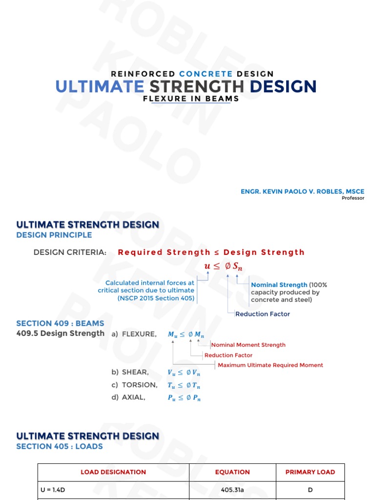 5 CE133P Ultimate Strength Design Flexure Revised (Robles) 2 | PDF ...