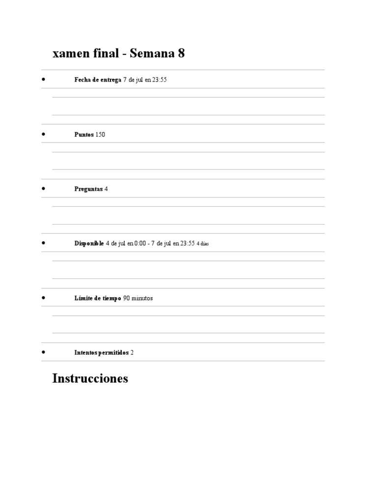 Examen Final Ingles Ii Download Free Pdf Food And Drink
