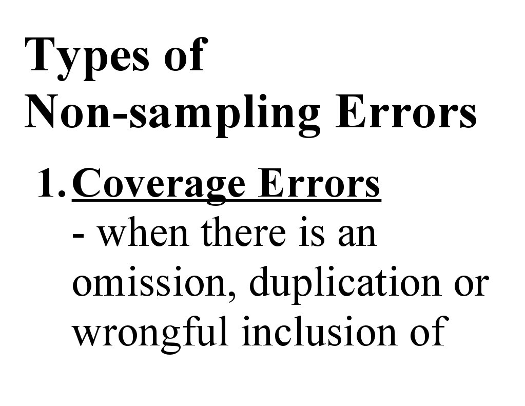 Types of - Non Sampling | PDF