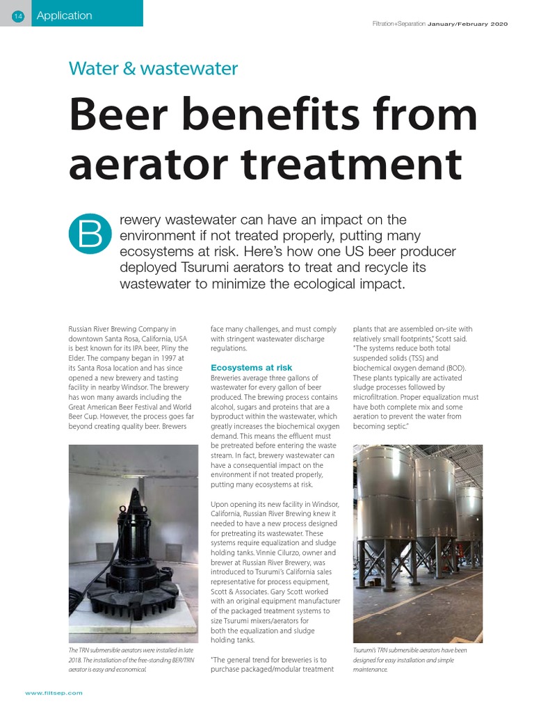 Beer Benefits From Aerator Treatment | PDF | Wastewater | Brewery
