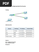 11.1.10 Packet Tracer - Implement Port Security | PDF | Network Interface Controller | Network ...