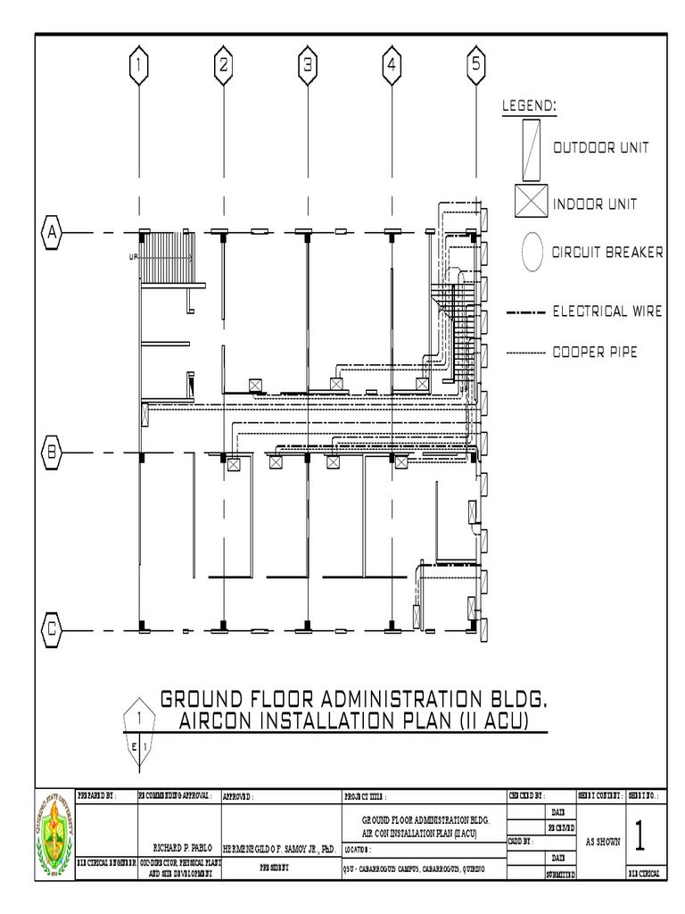 Ground Floor Administration Bldg. Aircon Installation Plan (Ii Acu ...