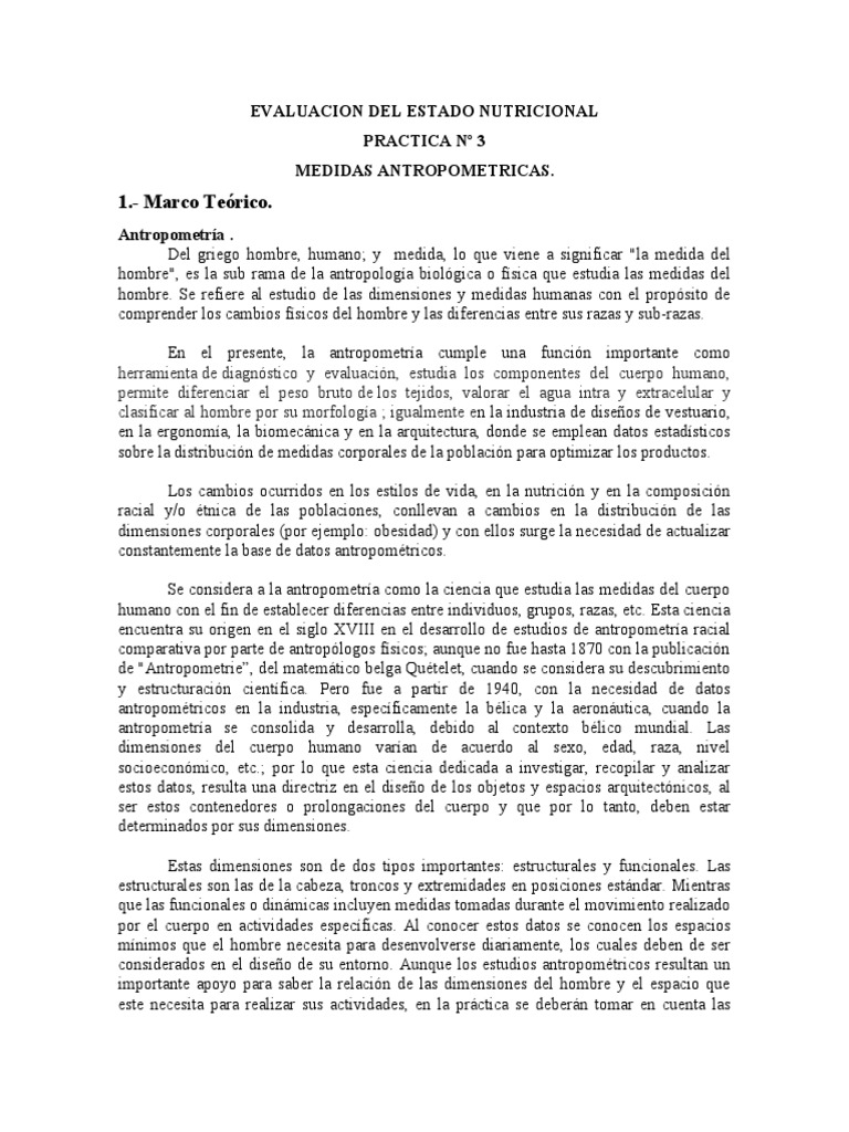 Practica 3 Guia Antropometria 03 Pdf Antropometría Bienestar