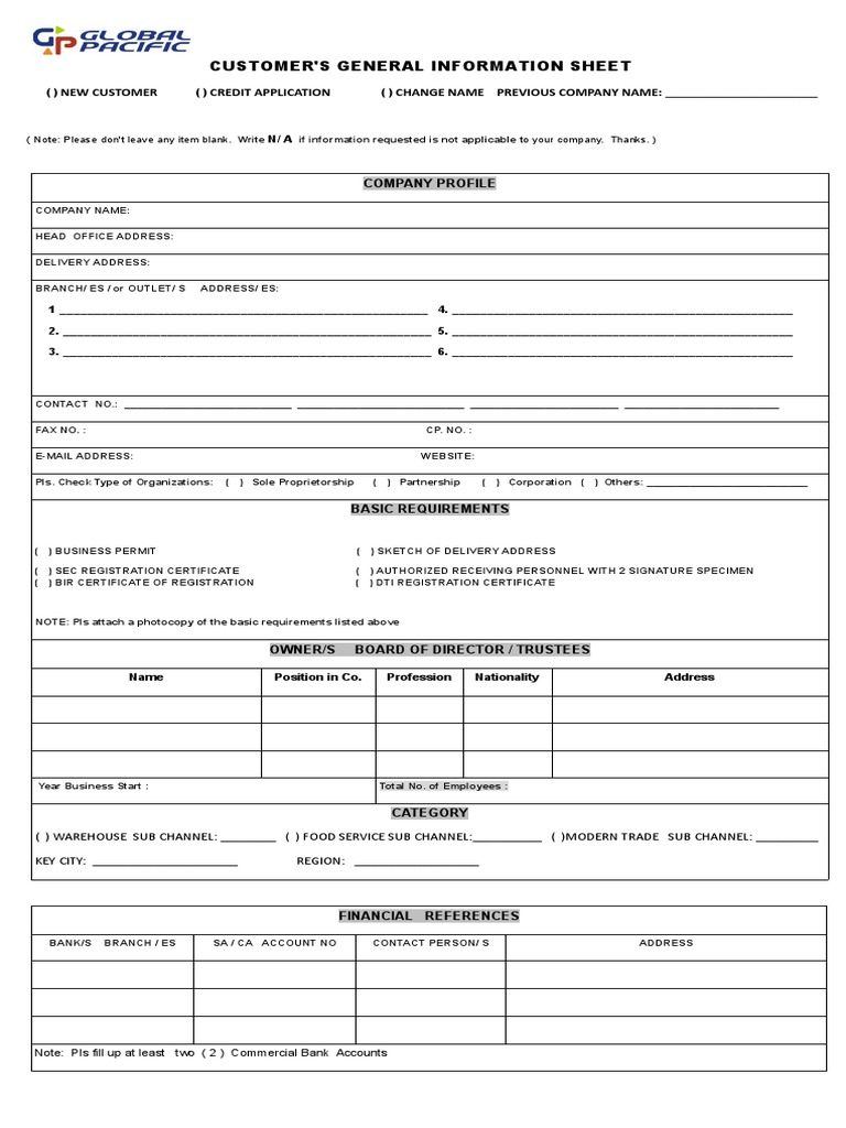 Revised Cis Form - Ver03 2 | PDF | Economies | Business