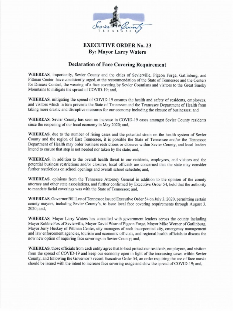 State of Emergency COVID-19 - Executive Order 23 | PDF