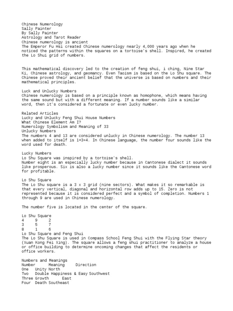 Chinese Numerology Pdf Planets In Astrology Divination
