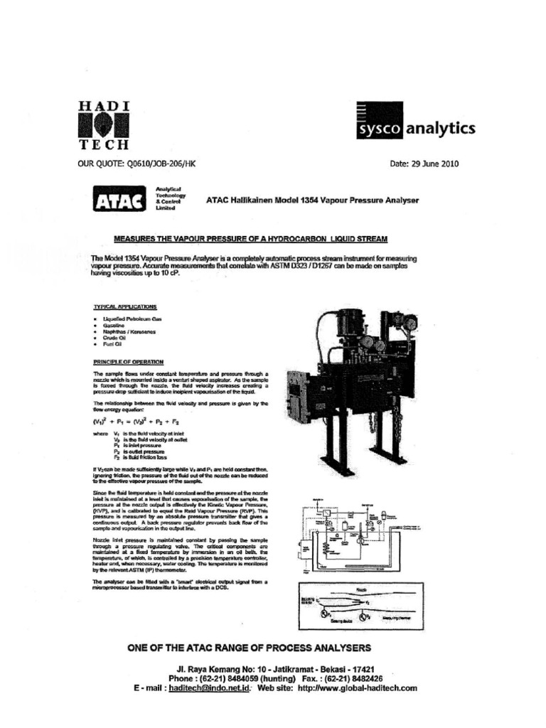 RVP Analyzer | PDF | Physical Chemistry | Gases