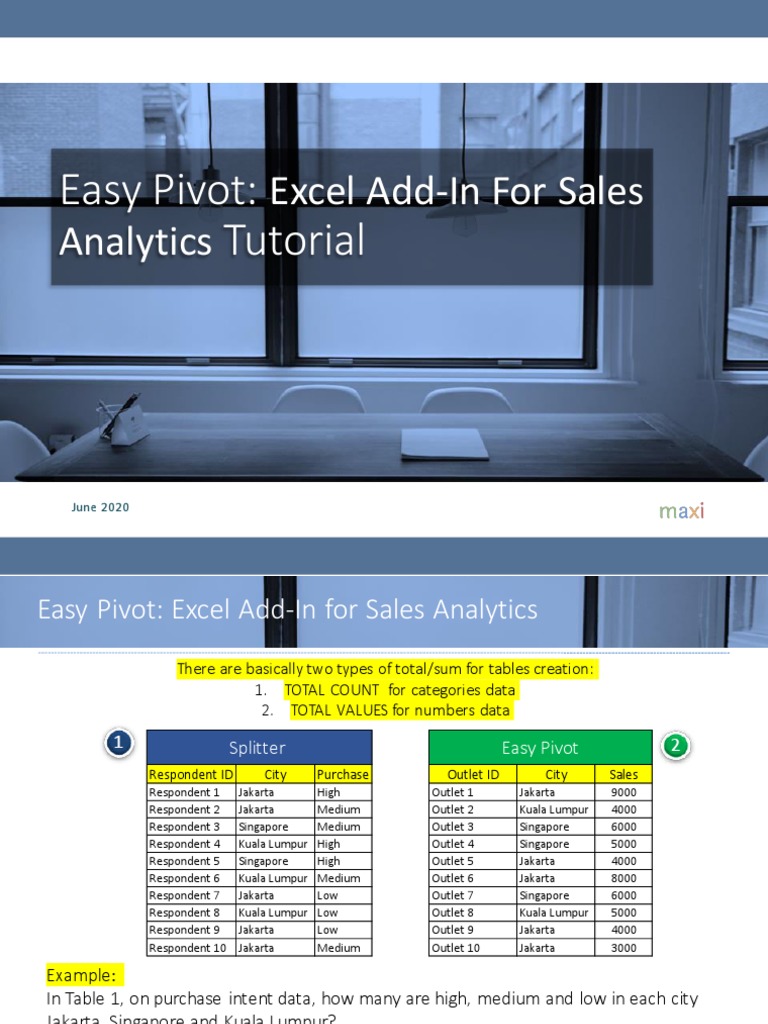 Easy Pivot Tutorial June 2020 | PDF | Microsoft Excel | Filter (Signal ...